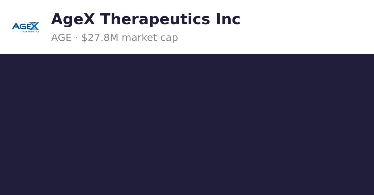AgeX Therapeutics (AGE) | Finance information